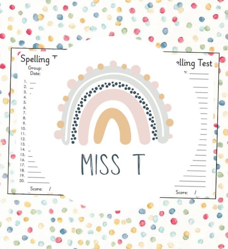 Spelling Test Booklet - 20 Words - Printable PDF - Etsy