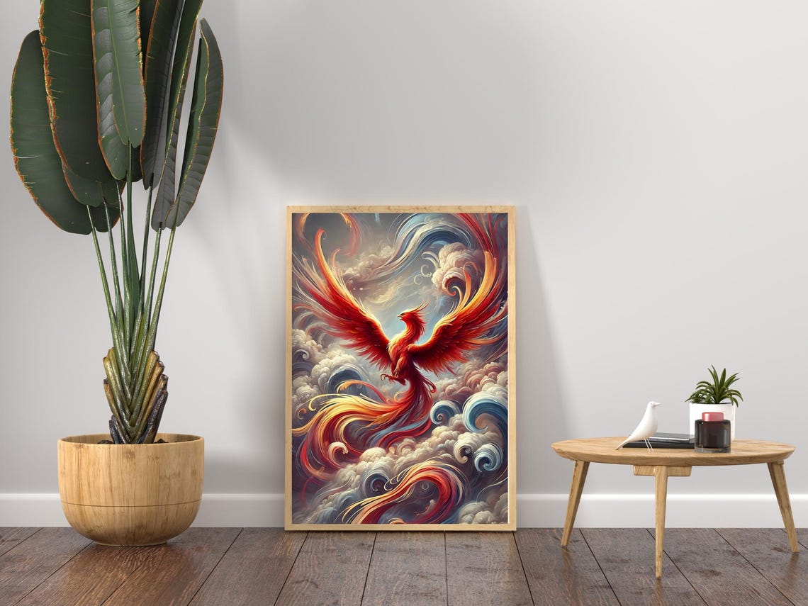 Majestic Feng Shui Phoenix Artwork Ignite Transformation & Renewal in ...