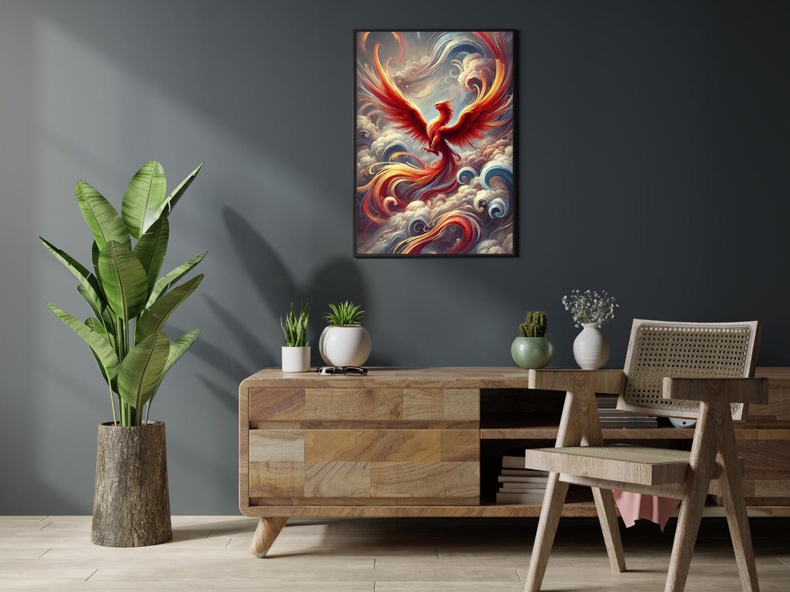 Majestic Feng Shui Phoenix Artwork Ignite Transformation & Renewal in Your Space wallpaper ...