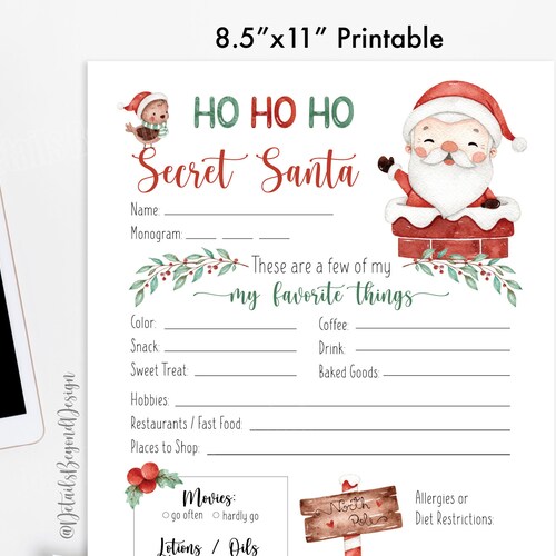 Printable Favorite Things Form - Etsy