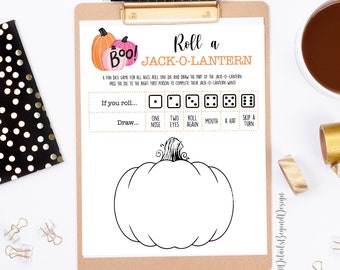 Roll a Pumpkin Drawing Dice Game - Etsy