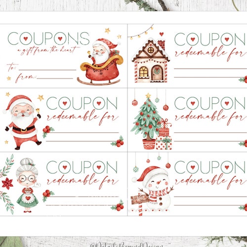 Christmas Coupon Book Printable Christmas Coupons Coupon | Etsy