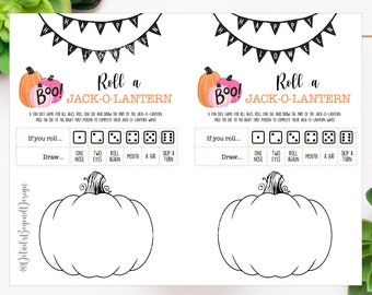 Roll a Pumpkin Drawing Dice Game - Etsy