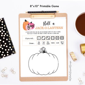 Halloween Roll a Jack-o-lantern Dice Game - Children's Game Card ...
