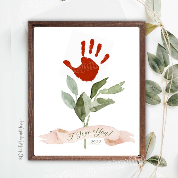 Rose Flower Handprint Child / Baby Valentine's Gift | Etsy