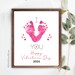 Personalized I heart YOU Footprint Valentine's Gift From the Bottom of ...