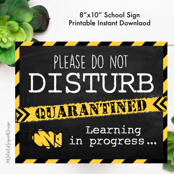 8"x10" Please DO NOT DISTURB - Quarantined Learning in Progress - Zoom ...