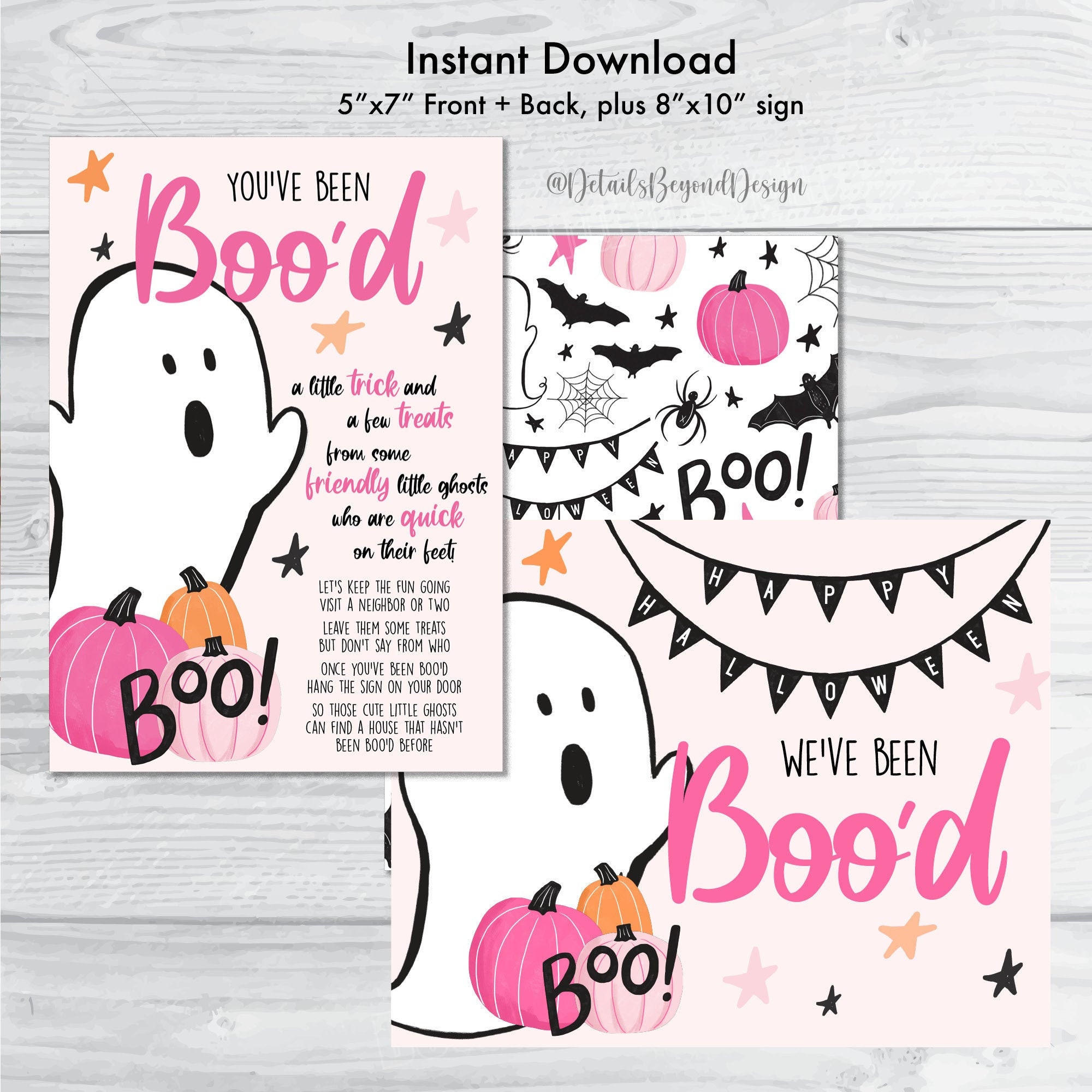 You've Been Boo'd Printable Halloween Trick or Treat | Etsy