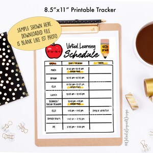Virtual Learning Schedule - Class Log - Printable Reference Sheet - Pdf ...