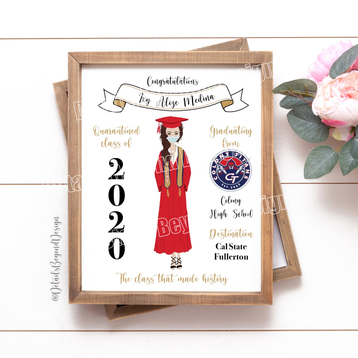 CUSTOM - Grad Print - Quarantine Graduation Gift 8"x10" Cardstock Print ...