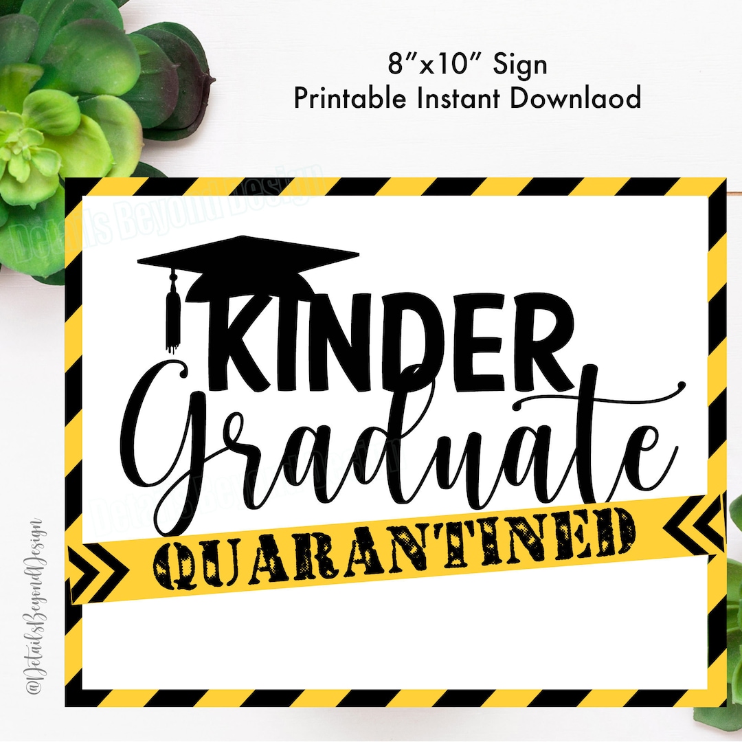Kinder (kindergarten) Graduate - Printable Sign - Instant Download ...