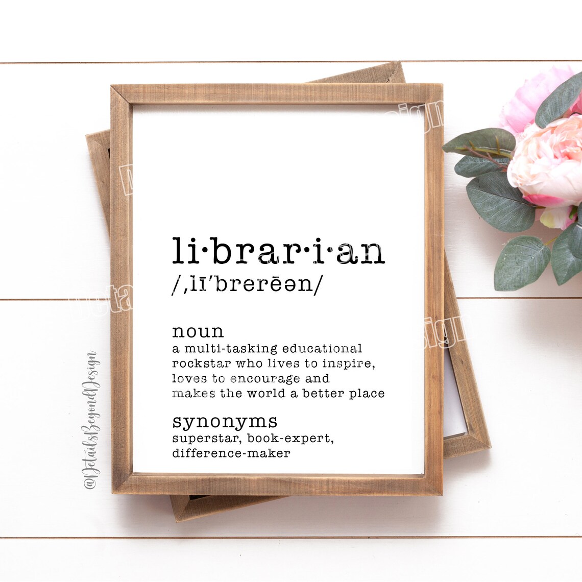 8x10 and 5x7 Librarian Definition - Etsy