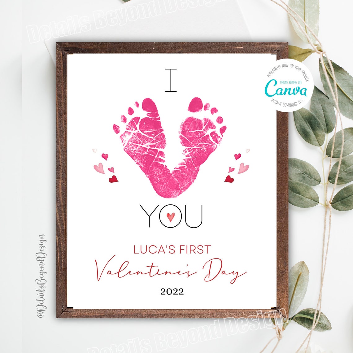 Editable on Canva first Valentine's Day 2022 | Etsy