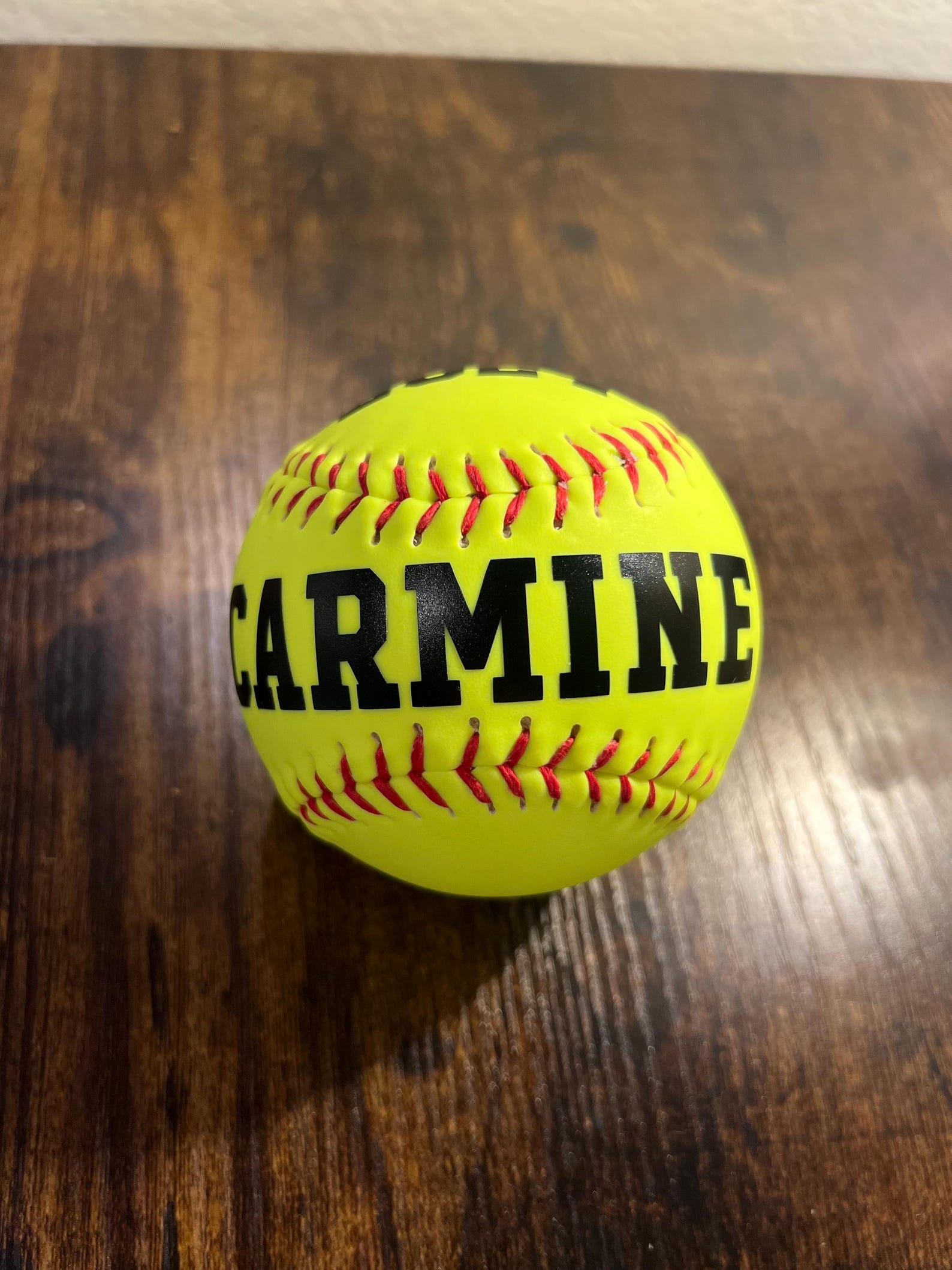 Custom Yellow Softballs With Name and Year - Softball Gift - Coach Gift ...