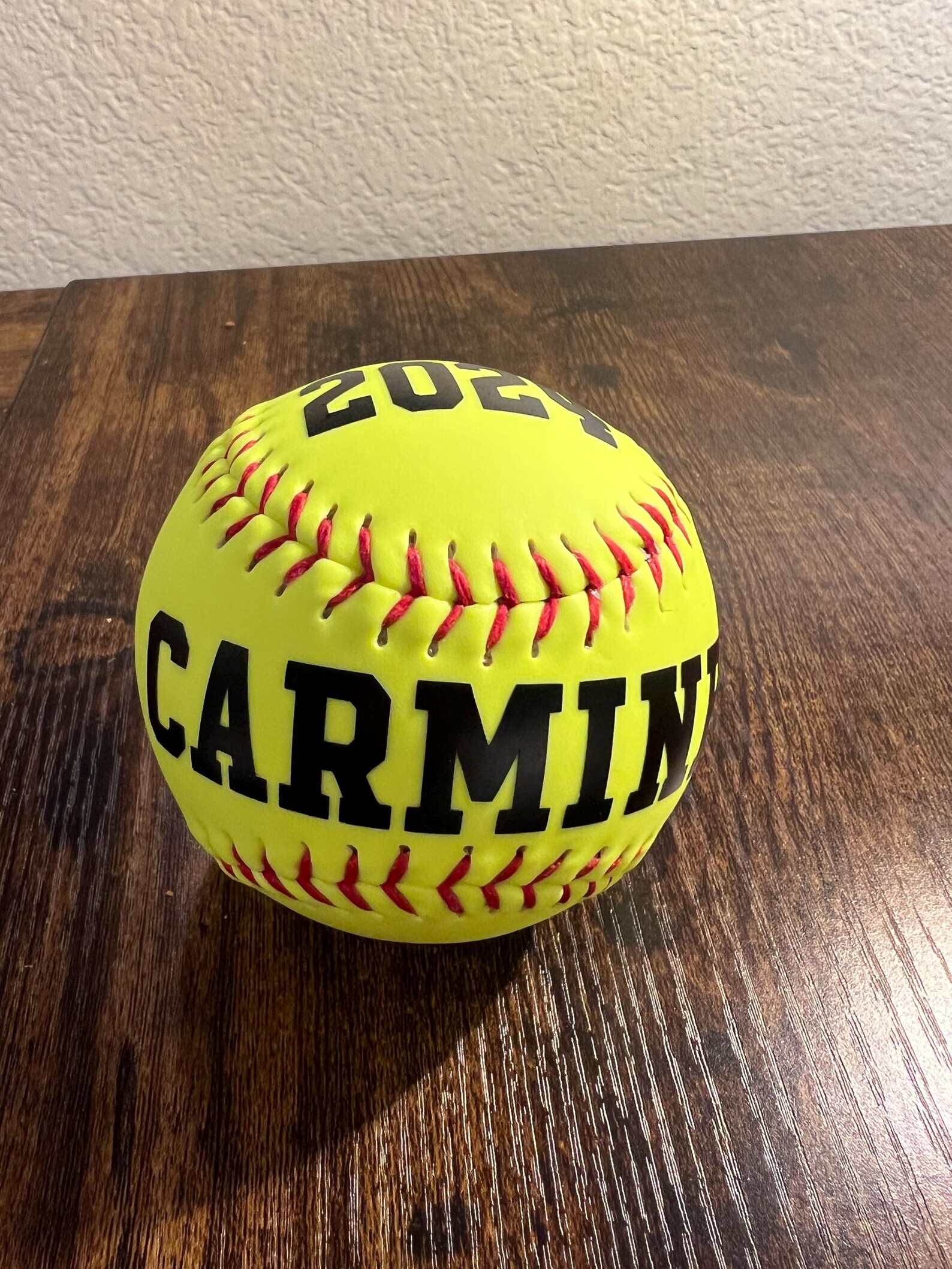 Custom Yellow Softballs With Name and Year - Softball Gift - Coach Gift ...