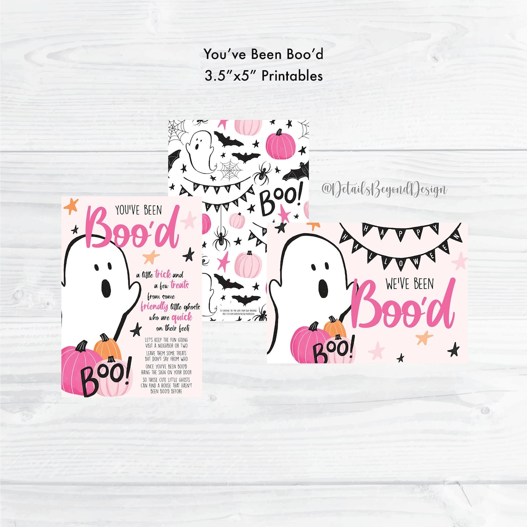 You've Been Boo'd Printable Small - Halloween Trick or Treat Booed Card ...