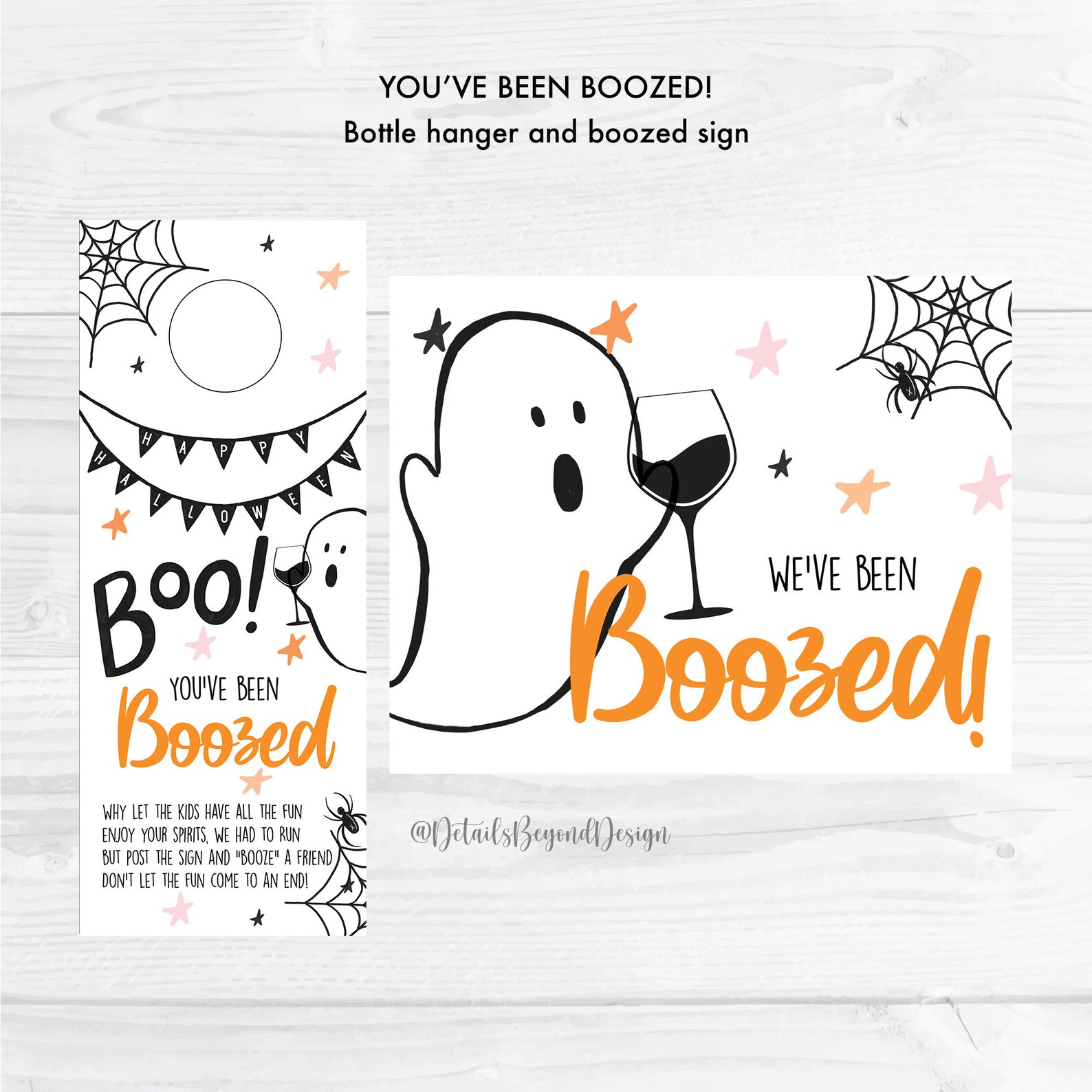 You've Been Boozed Printable Halloween Adult Booed - Etsy