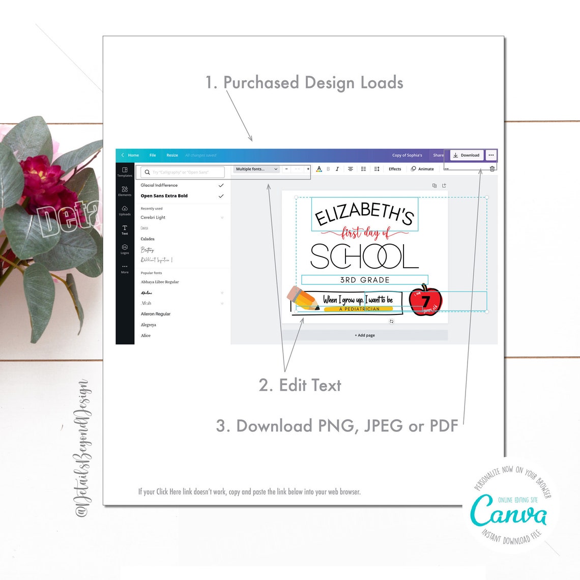 Customizable First Day of School Any Grade EDITABLE When - Etsy