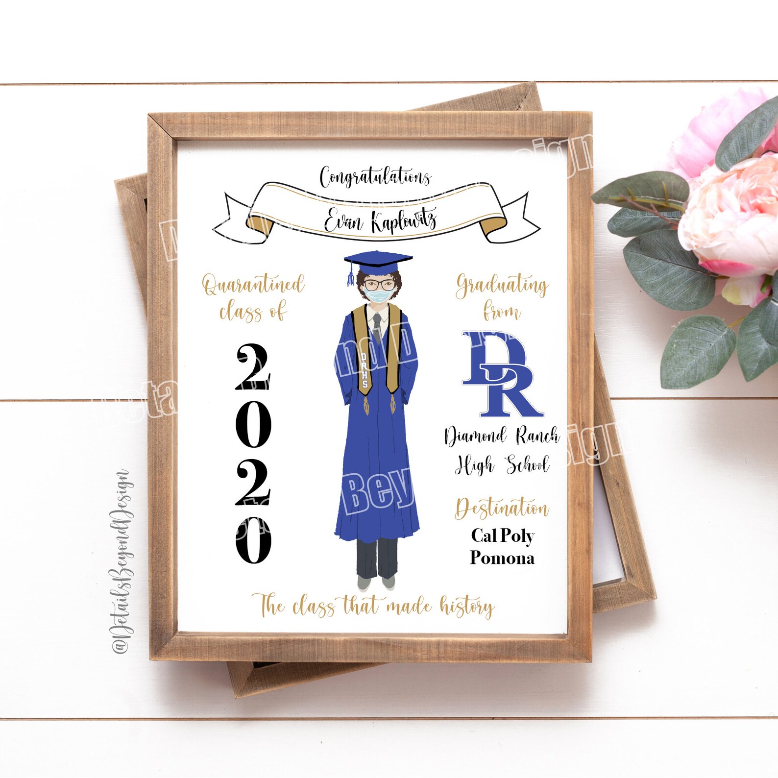 CUSTOM - Grad Print - Quarantine Graduation Gift 8"x10" Cardstock Print ...