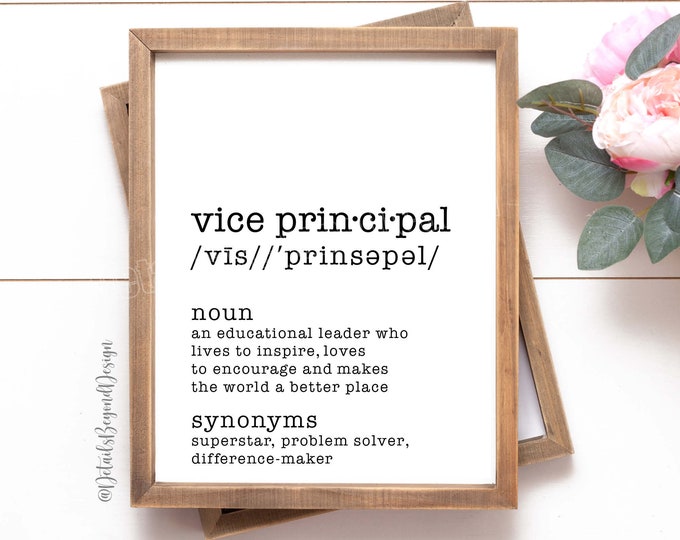 8x10 and 5x7 School Vice Principal Definition Art Print Vice Principal ...