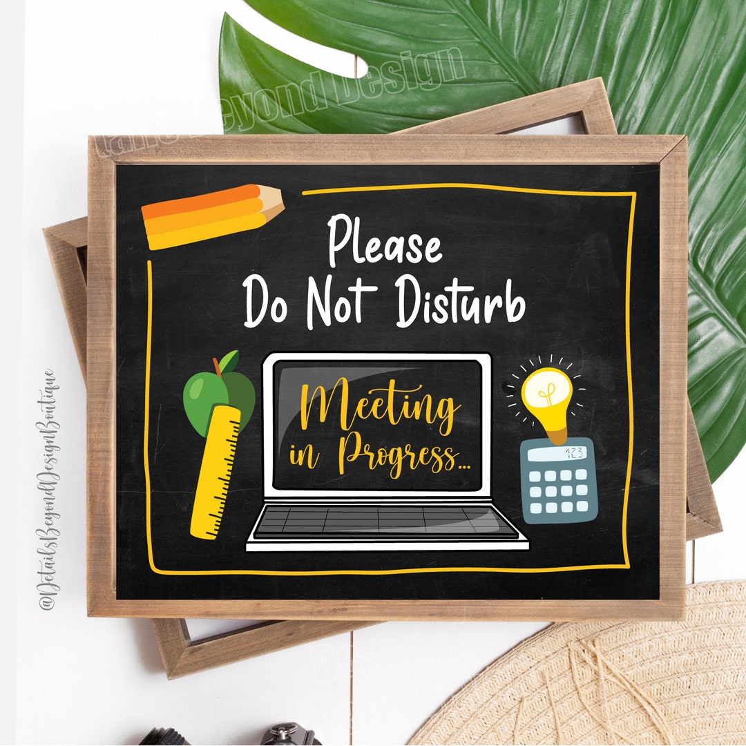 8"x10" Please DO NOT DISTURB - Meeting in Progress Sign - Zoom Call ...