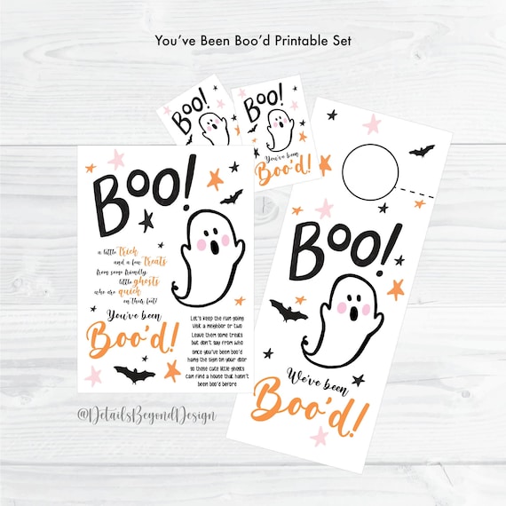 You've Been Boo'd Printable Set - Halloween Trick or Treat - Booed Card ...
