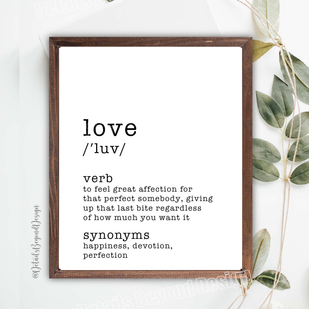 Liebe Definition - Kunstdruck Hochzeitsgeschenk - Probe Abendessen ...