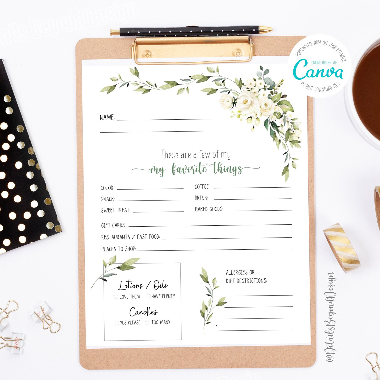 Editable on Canva Spring Theme My Favorite Things - Etsy