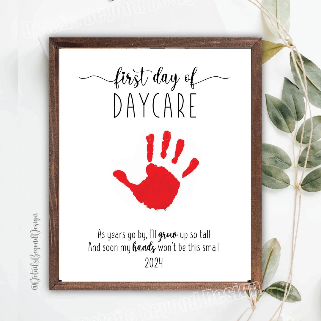 First Day of Daycare 2024 - Handprint Art Project - Back to School ...
