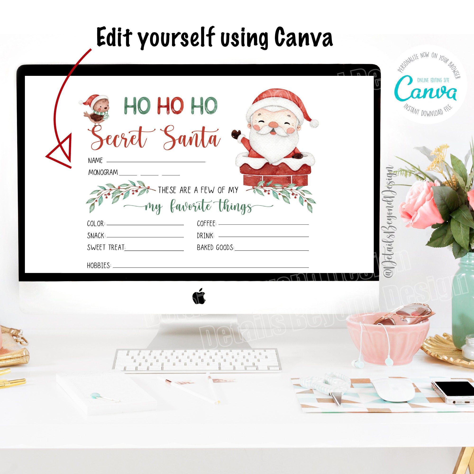 Secret Santa These are a few of my Favorite Things Editable | Etsy