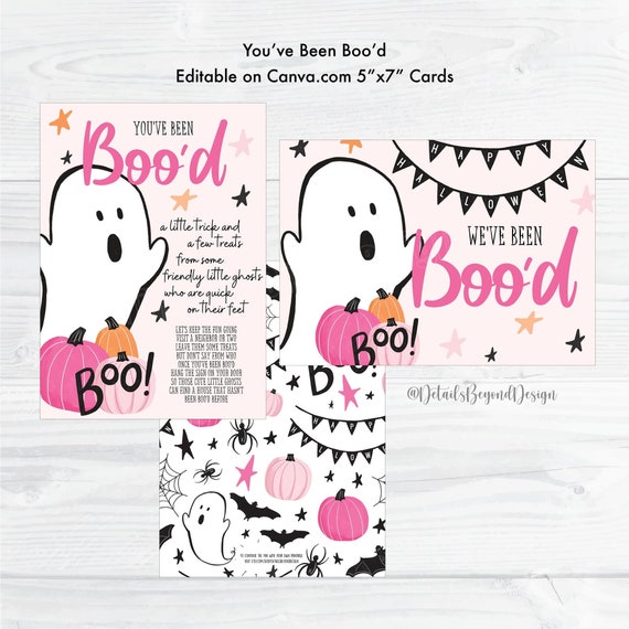 Editable on Canva.com - You've Been Boo'd Printable - Halloween Booed ...