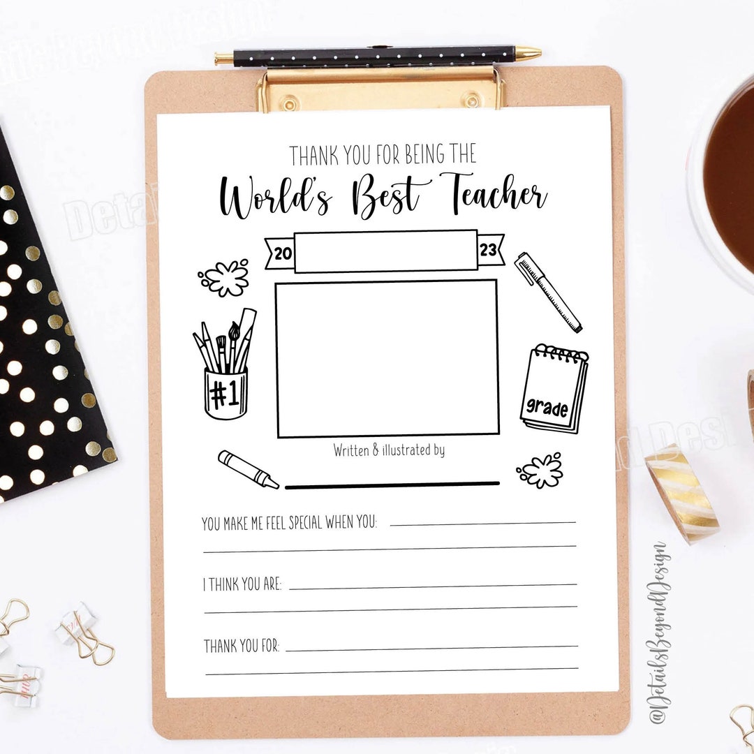 Thank You for Being the World's Best Teacher 2023 - Letter - Teacher ...