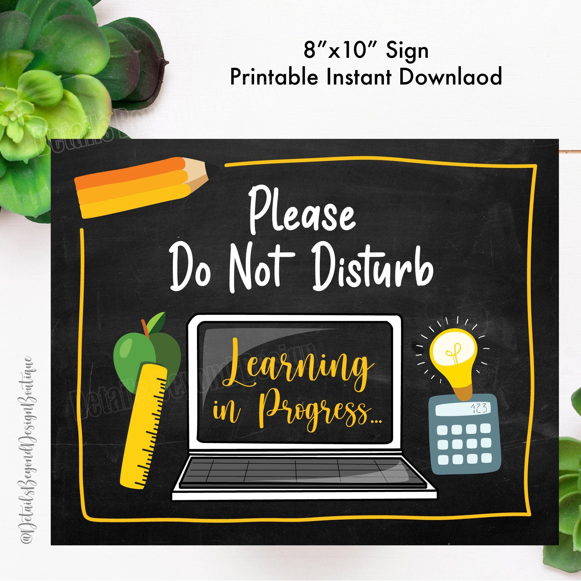 8"x10" Please DO NOT DISTURB - Learning in Progress Sign - Zoom Call ...