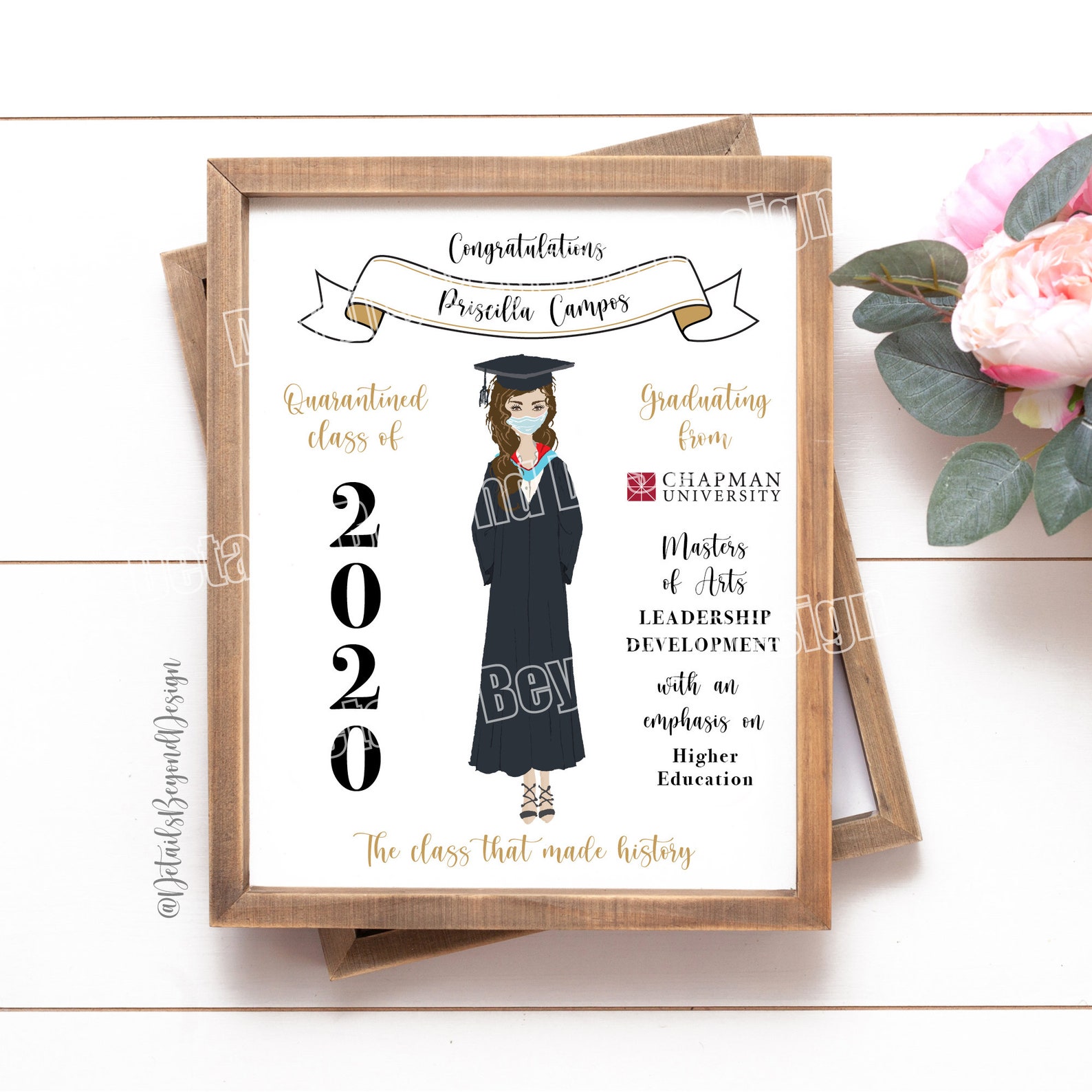 CUSTOM - Grad Print - Quarantine Graduation Gift 8"x10" Cardstock Print ...