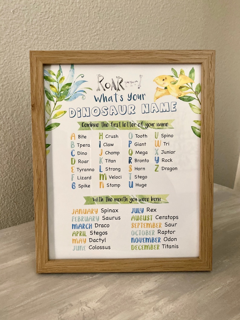 What's Your Dinosaur Name Dino Name Printable Game - Etsy