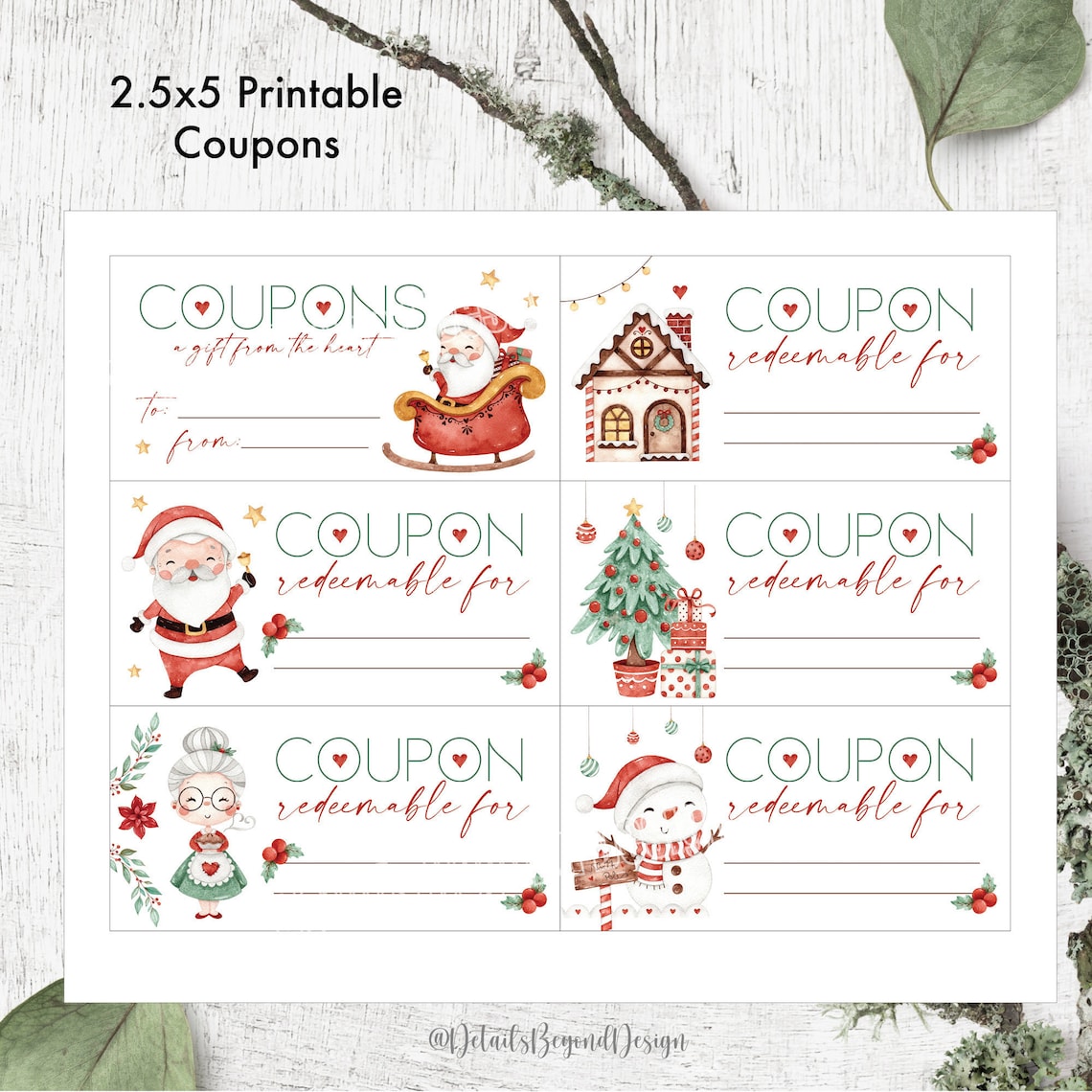 Christmas Coupons A Gift From the Heart Gifts From - Etsy