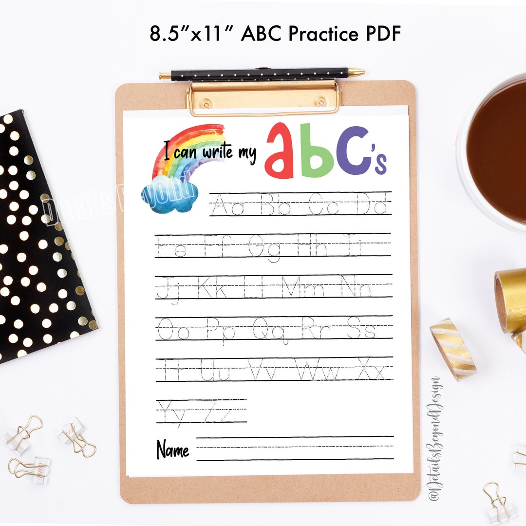 ABC Writing Practice Sheet - Homeschool Worksheet - Preschool ...