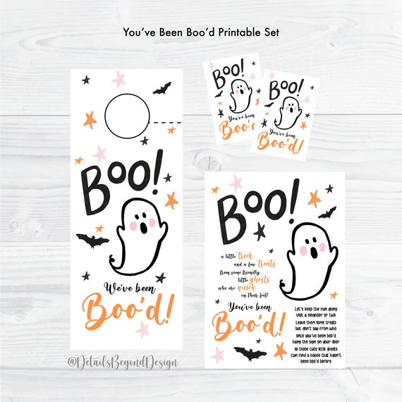 You've Been Boo'd Printable Set - Halloween Trick or Treat - Booed Card ...