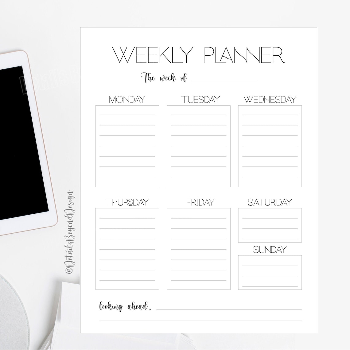 Printable Weekly Schedule - Blank Schedule - Weekly Calendar - Pdf and ...