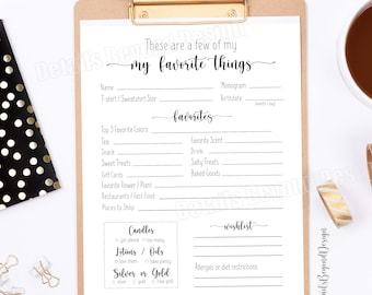 Teacher My Favorite Things Questionnaire Survey - Etsy