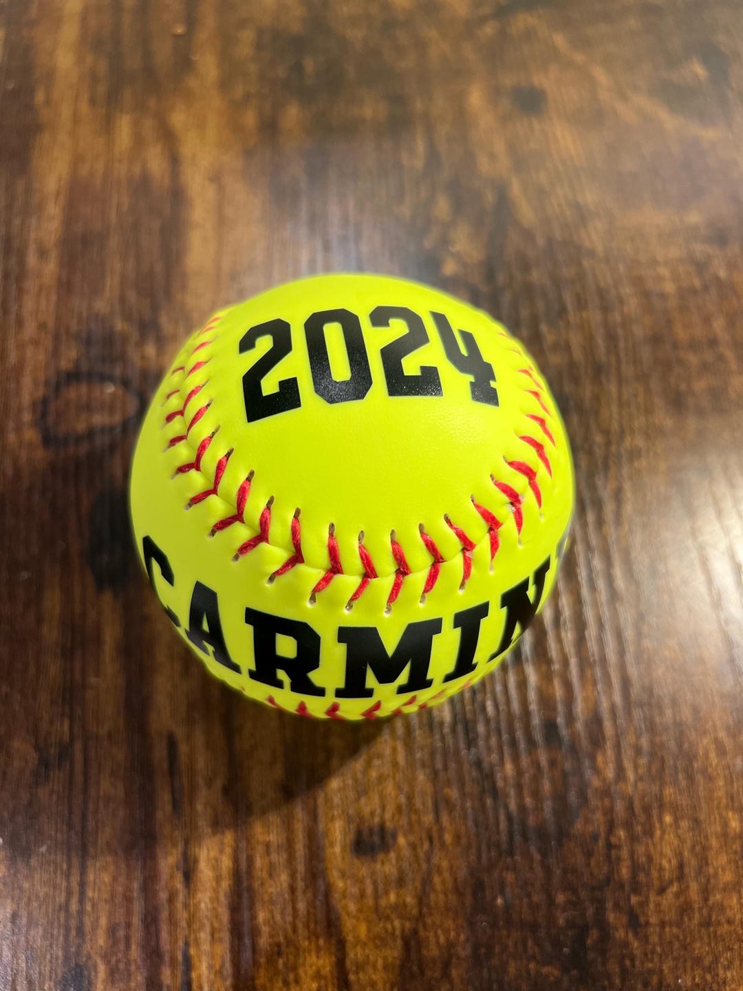 Custom Yellow Softballs With Name and Year - Softball Gift - Coach Gift ...