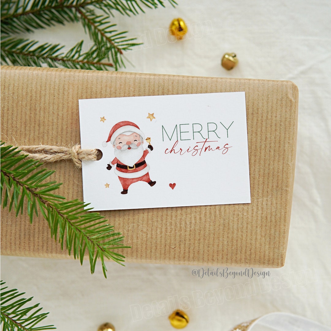 Merry Christmas Gift Tags - Santa Printable Gift Tags - Blank With ...