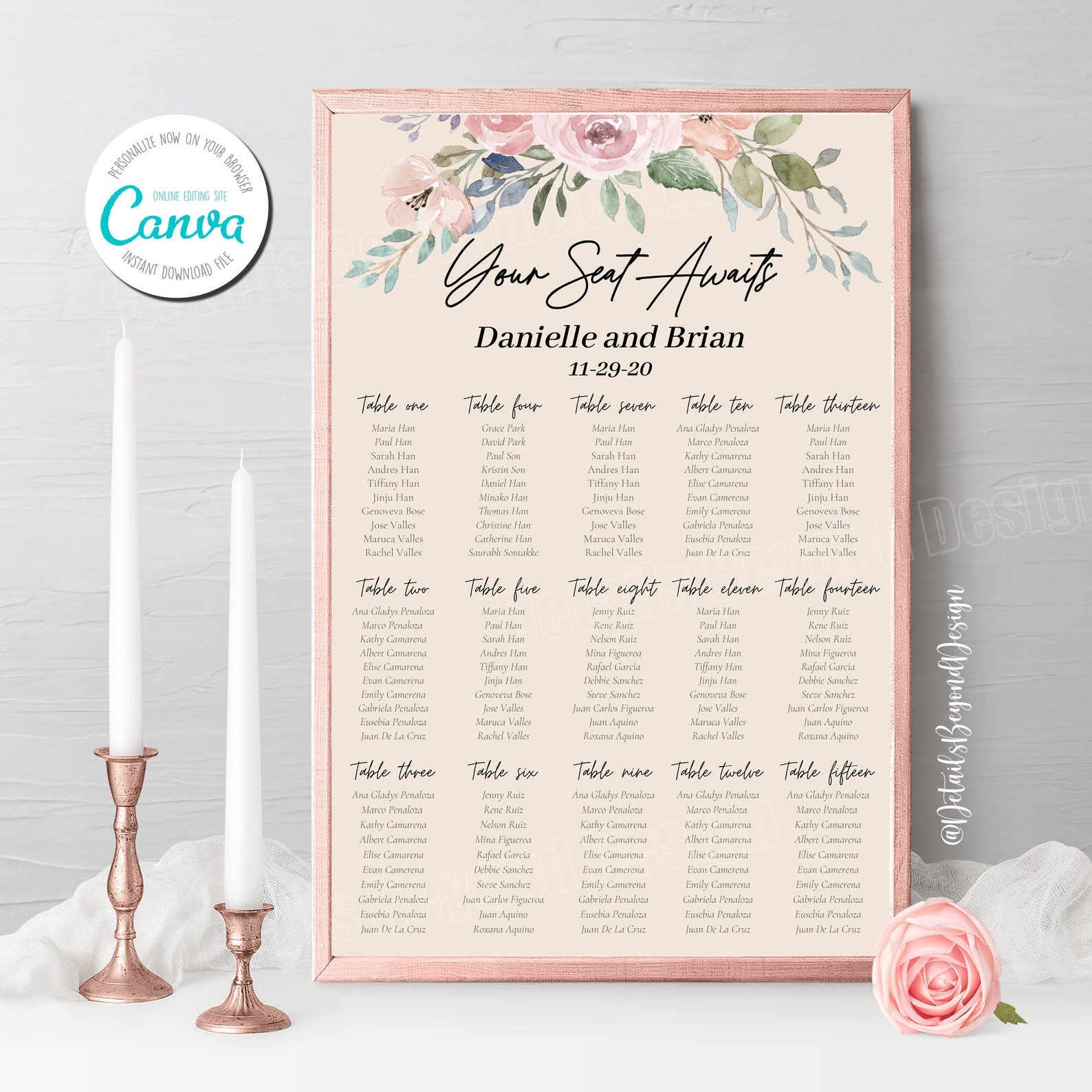 Your Seat Awaits EDITABLE Seating Chart Editable Text Fonts - Etsy