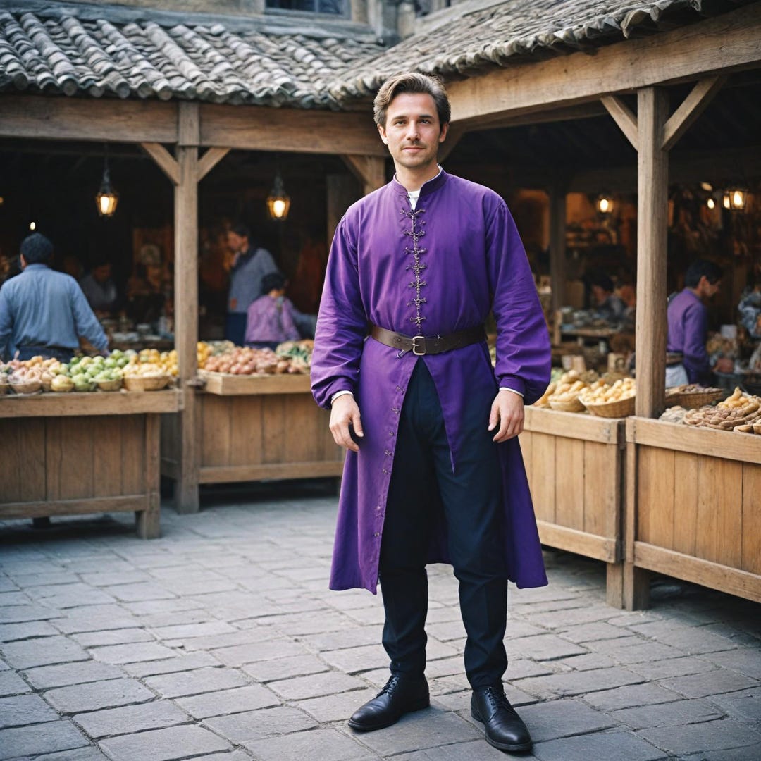 Custom Medieval Nobleman Purple Tunic | Renaissance-inspired Long ...