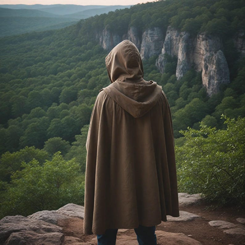 Viking Hooded Ranger Cloak Medieval Adventure Cape for Men Rustic ...
