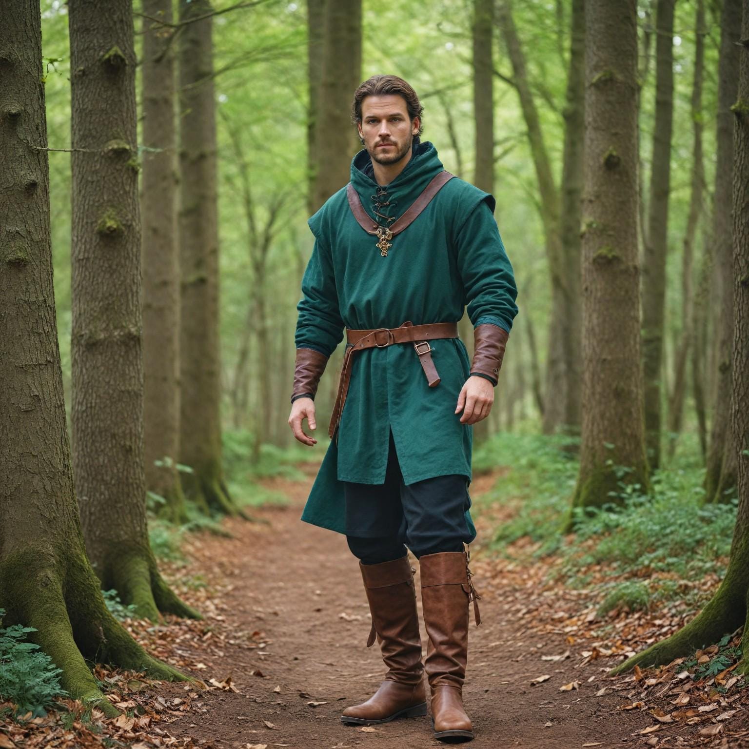 Forest Archer Medieval Costume Green Viking Men's Tunic Renaissance ...