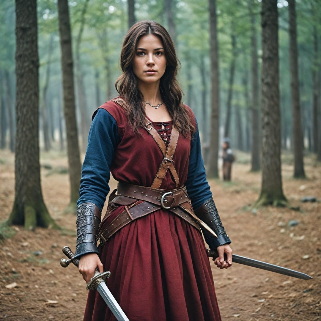 Red Medieval Dress With Laced Bodice | Bohemian Dress With Full Skirt ...