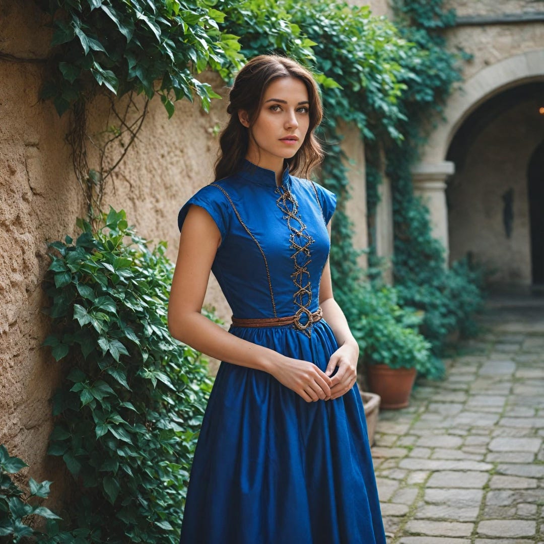 Personalized Blue Medieval Maiden Dress | Renaissance-inspired Elegant ...