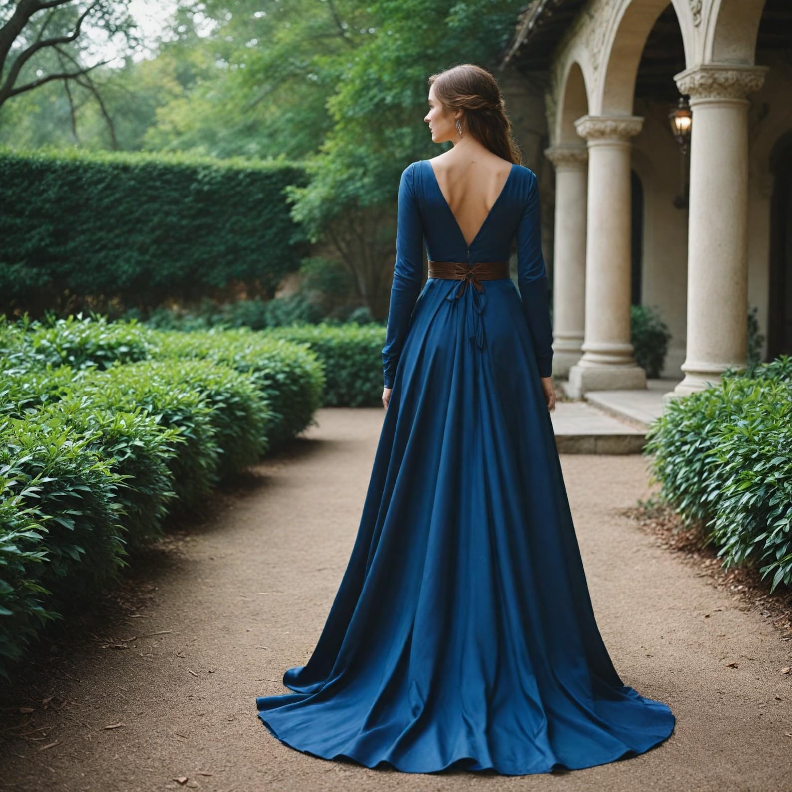 Elegant Blue Renaissance Gown | Medieval Festival Dress | Long Flared ...