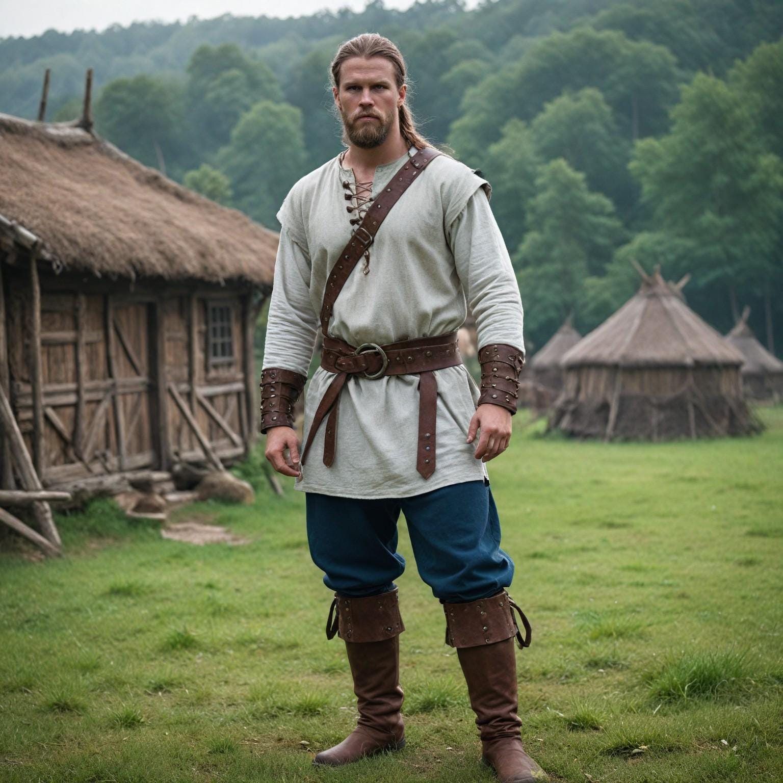 Authentic Viking Warrior Tunic Set Nordic Lace up Costume Medieval Men ...